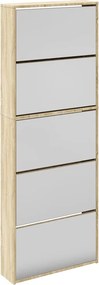 Botník pětipatrový zrcadlo dub 63 x 17 x 169,5 cm 273937