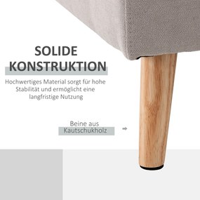 HOMCOM Rohová sedací souprava Rohová sedací souprava ve tvaru L, rohová sedací souprava, sedací souprava s lehátkem pro 3 osoby, látková sedačka do o…