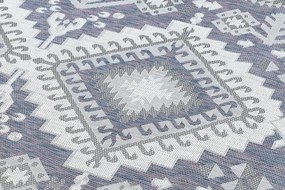 Kusový koberec Sion Sisal Aztec 3007 blue/pink/ecru – na von aj na doma, 80x150, modrá, chodba / predsieň, Dywany Łuszczów