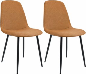 Sada 2 jídelních židlí Maryam látka – oranžová
