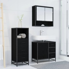 Sada koupelnového nábytku 3 ks Černý dub 65 x 33 x 60 cm 3402334
