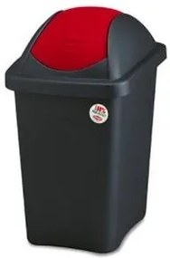 Plastový odpadkový koš Stefanplast MULTIPAT 30 l, černý-červené víko