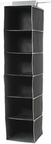 Závěsný organizér na oblečení Compactor URBAN 30 x 30 x 128 cm – 6 polic, černý