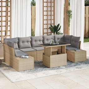 Set pohovek 8 ks Béžová a Světle šedá polyratan 3349136