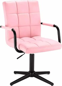 LuxuryForm DESIGN Otočná židle VERONA BLACK na černém kříži - růžová