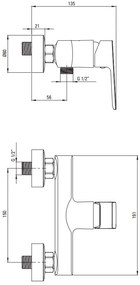Deante Neo Maro, nástěnná sprchová baterie, chromová, DEA-BLO_040M