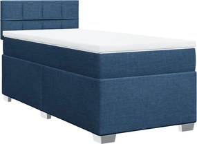 Box spring postel s matrací modrá 90x200 cm textil 3288077