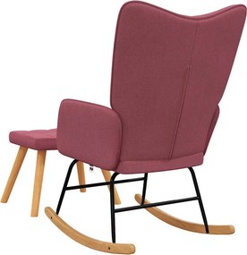 Houpací křeslo se stoličkou vínové textil 328026
