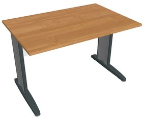 Stůl pracovní rovný 120 cm - Hobis Cross CS 1200 Dekor stolové desky: olše, Dekor lamino podnože: bílá, Barva nohou: černá