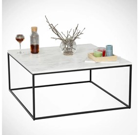 Asir | Konferenční stolek MARMO 43x75 cm černá/bílá | AS0527