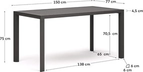 Hliníkový zahradní jídelní stůl 77x150 cm Culip – Kave Home