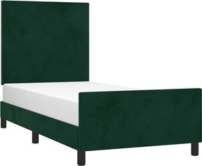 Rám postele bez matrace tmavě zelená 80 x 200 cm samet 3125602