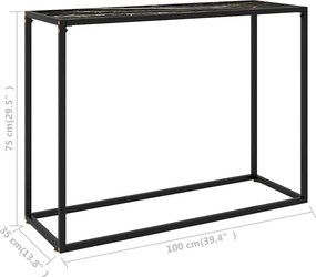 Konzolový stolek černý 100 x 35 x 75 cm tvrzené sklo 322814