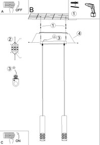 Závěsné svítidlo Liro, 2x bílé kovové stínítko