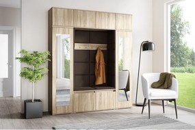 Eka Předsíňová stěna s čalouněnými panely Trinity 32 - Sonoma / Tmavá hnědá 2308