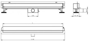 Mexen Flat Wall nástěnný lineární odtok 2v1 120 cm, Černá - 1730120