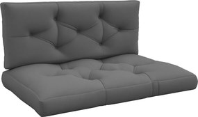 Outsunny 2místný Paletový Polštář 120cm x 80cm x 12cm s UV Ochrannou pro Zahradní Lavici, Tmavě Šedý | Aosom