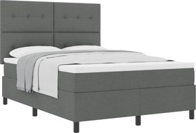 Postel s boxspringem s čelo Tmavě šedá 160 x 200 cm textil 3339400