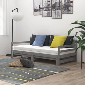 vidaXL Marketos Výsuvná válenda šedá masivní borovice 2 x (90 x 200) cm