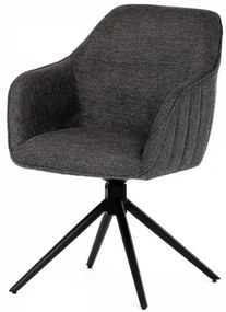 Jídelní konferenční židle tmavě šedá černé kovové nohy otočný mechanismus HC-536 GREY2
