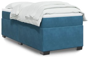 Box spring postel s matrací tmavě modrá 90x190 cm samet 3285255