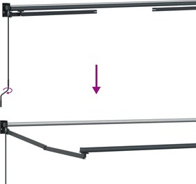 vidaXL Elektrický skládací rám markýzy Antracit 5 x 3 m Hliník [42024208]
