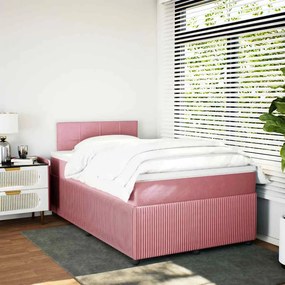 Box spring postel s matrací růžová 120 x 200 cm samet 3287715