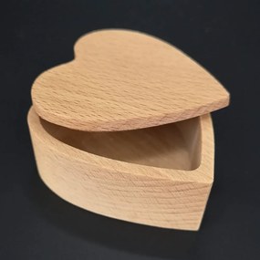 AMADEA Dřevěná krabička ve tvaru srdce, masivní dřevo, 8x3 cm