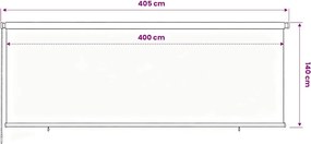 Venkovní roleta 405 (Š) x 140 (V) cm modrá HDPE 312847