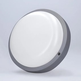 Solight LED venkovní osvětlení kulaté, 13W, 910lm, 4000K, IP54, 17cm, šedá barva