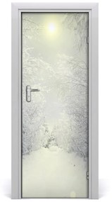 Fototapeta na dveře samolepící les zima 85x205 cm