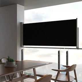 Terasová Zatahovací Boční Markýza Černá - Hnědá / 60 x 300 cm