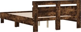 Rám postele s čelem kouřový dub 120 x 200 cm kompozitní dřevo 3207431