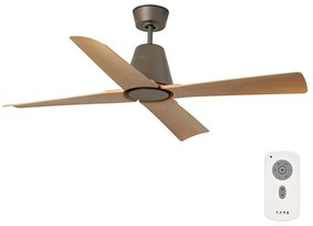 FARO Barcelona | FARO 34106-Stropní ventilátor TYPHOON M hnědá pr. 130 cm IP44 + dálkové ovládání | FA34106