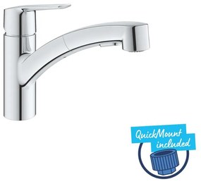 Grohe QuickFix Start - Dřezová baterie s výsuvnou sprškou, chrom 1012400000