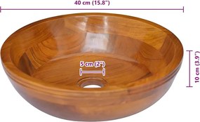 Umývadlo masivní teak Φ40 x 10 cm 326160