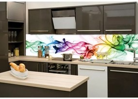DIMEX | Fototapeta do kuchyně Barevný kouř KI-260-073 | 260 x 60 cm | vícebarevná, bílá