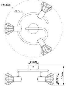 GLOBO XARA I 54802-3 Stropní svítidlo