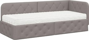 Rohový rám postele Taupe 80 x 200 cm textil 3394034