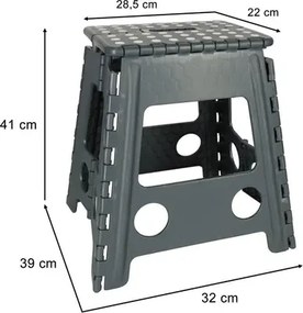 KIK Skládací stolička šedá / Stolička / protiskluzová / nosnost 150 kg