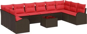Set pohovek 11 ks Hnědá polyratan 3346234