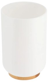 Koupelnový pohár Besson, bílá/s dřevěnými prvky, 300 ml