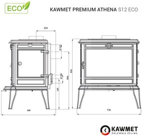 KAWMET Krbová kamna KAWMET Premium ATHENA S12 ECO