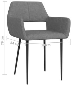 Petromila Jídelní židle 2 ks světle šedé textil