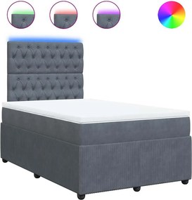Box spring postel s matrací tmavě šedý 120x190 cm samet 3294593