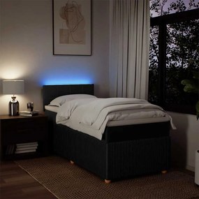 Box spring postel s matrací černá 90x200 cm textil 3289641