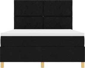Postel s boxspringem s čelo Černá 140 x 190 cm textil 3339695