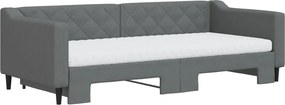 Válenda s přistýlkou a matracemi tmavě šedá 90 x 200 cm textil 3197445
