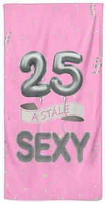 Osuška Stále sexy – růžová (věk: 25, Velikost osušky: 100x170cm)