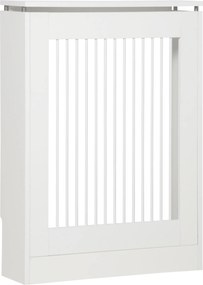 HOMCOM Moderní Kryt Radiátoru z MDF Malovaný Kryt Radiátoru s Horní Policí pro Obývací Pokoj, Ložnici a Kancelář 60x18x84 cm Bílý